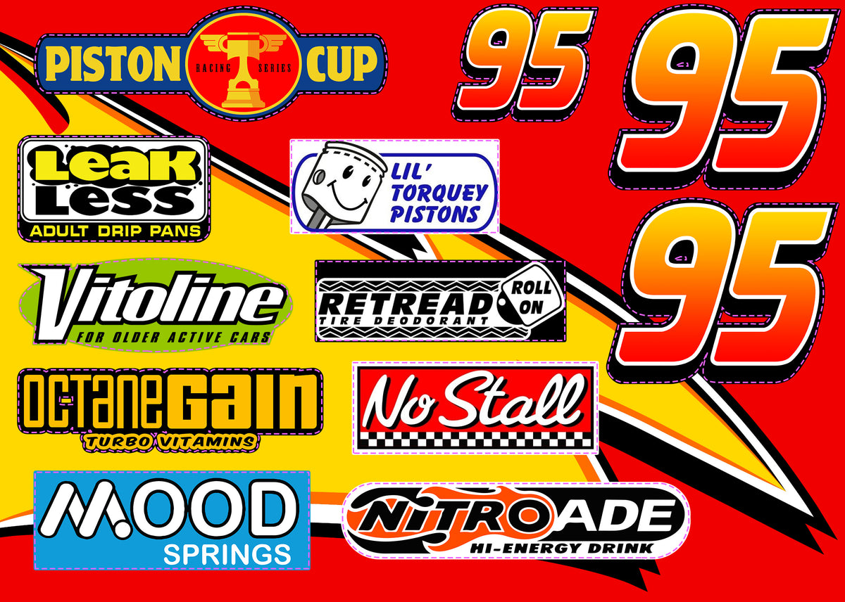 Lightning McQueen #95 Sponsors Assortment Sheet – Lovely Stickers