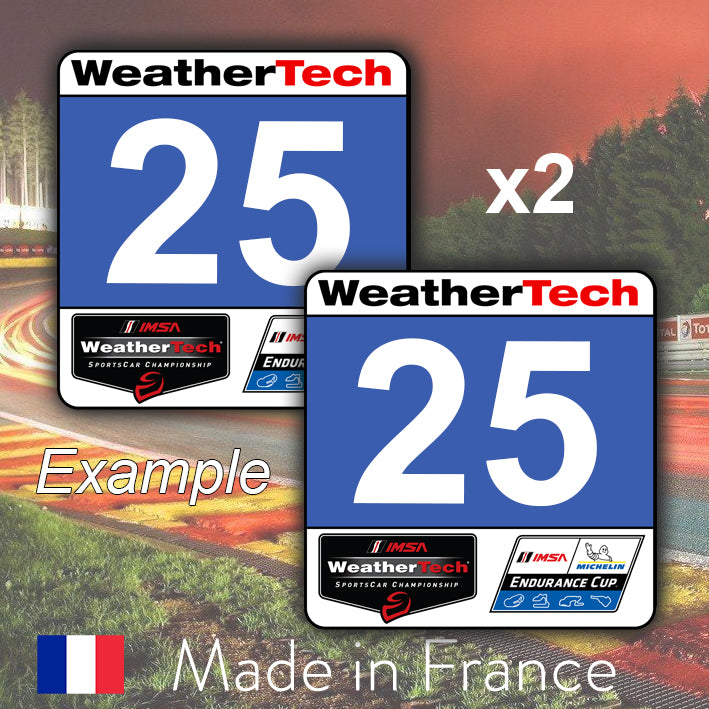 2 x Blue Custom Number LMP2 IMSA WeatherTech Number Plates – Lovely ...